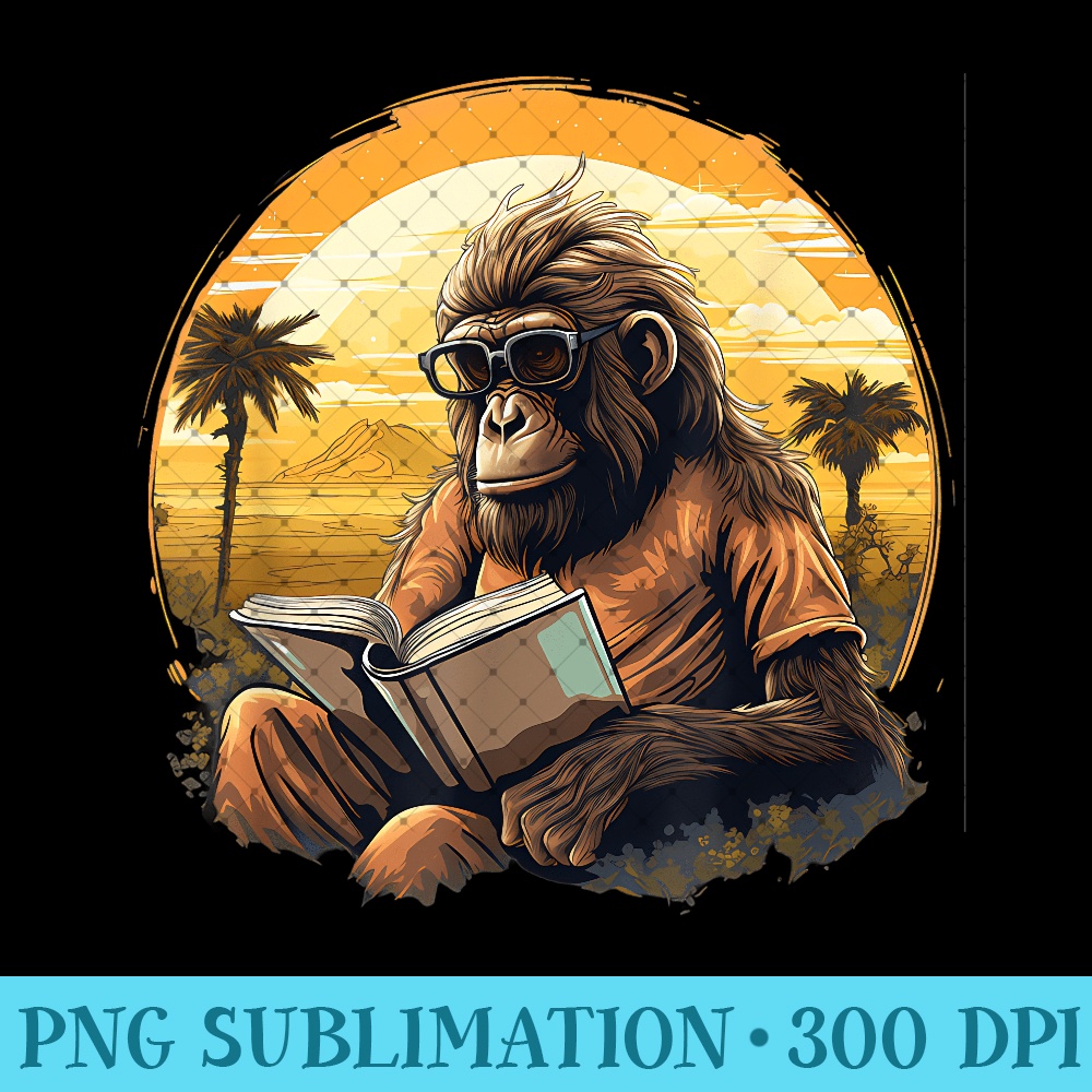 Outdoors Baboon Reading Book - PNG design downloads | Inspire Uplift
