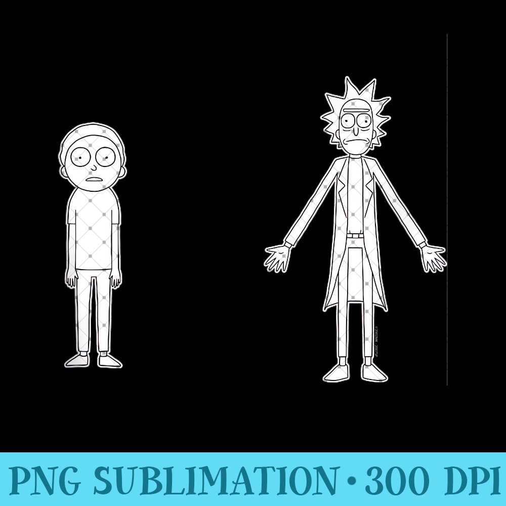 Rick and Morty Fullbody Outlines - High Quality PNG files | Inspire Uplift
