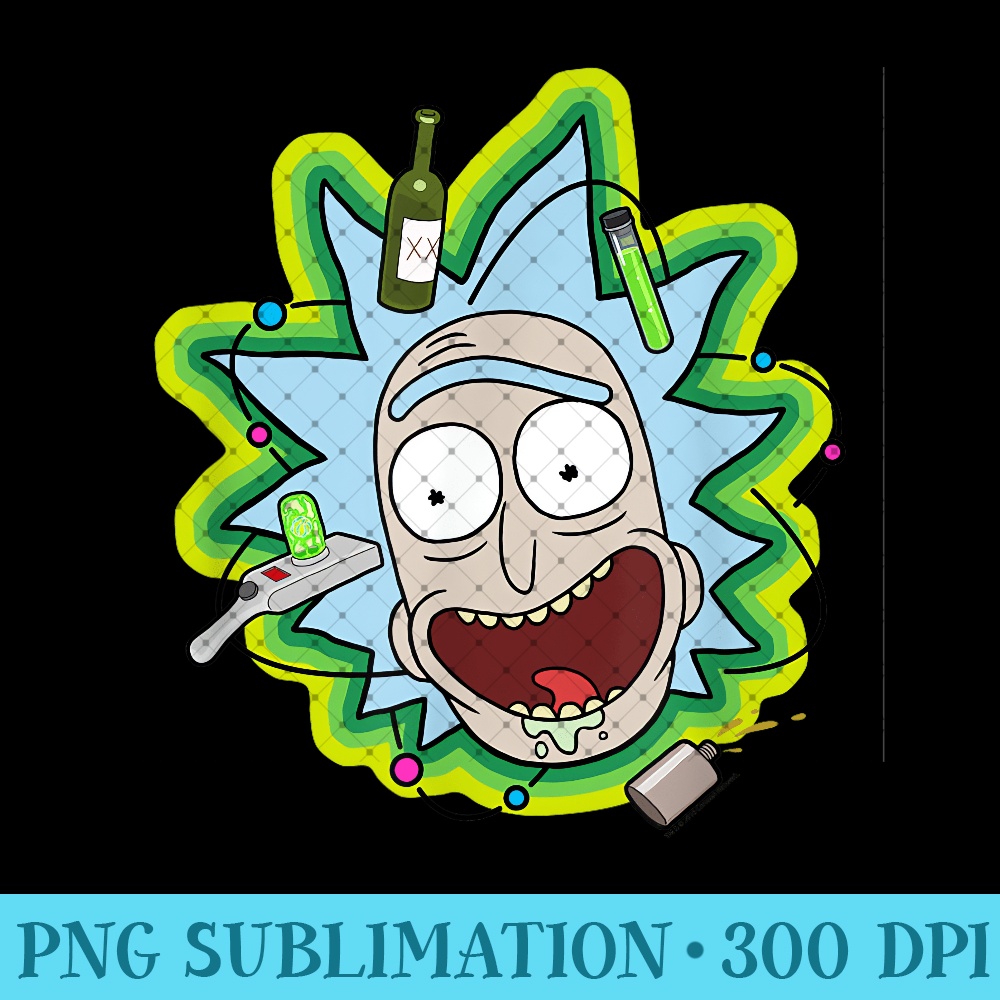 Rick and Morty Atomic Rick Head - PNG design assets | Inspire Uplift
