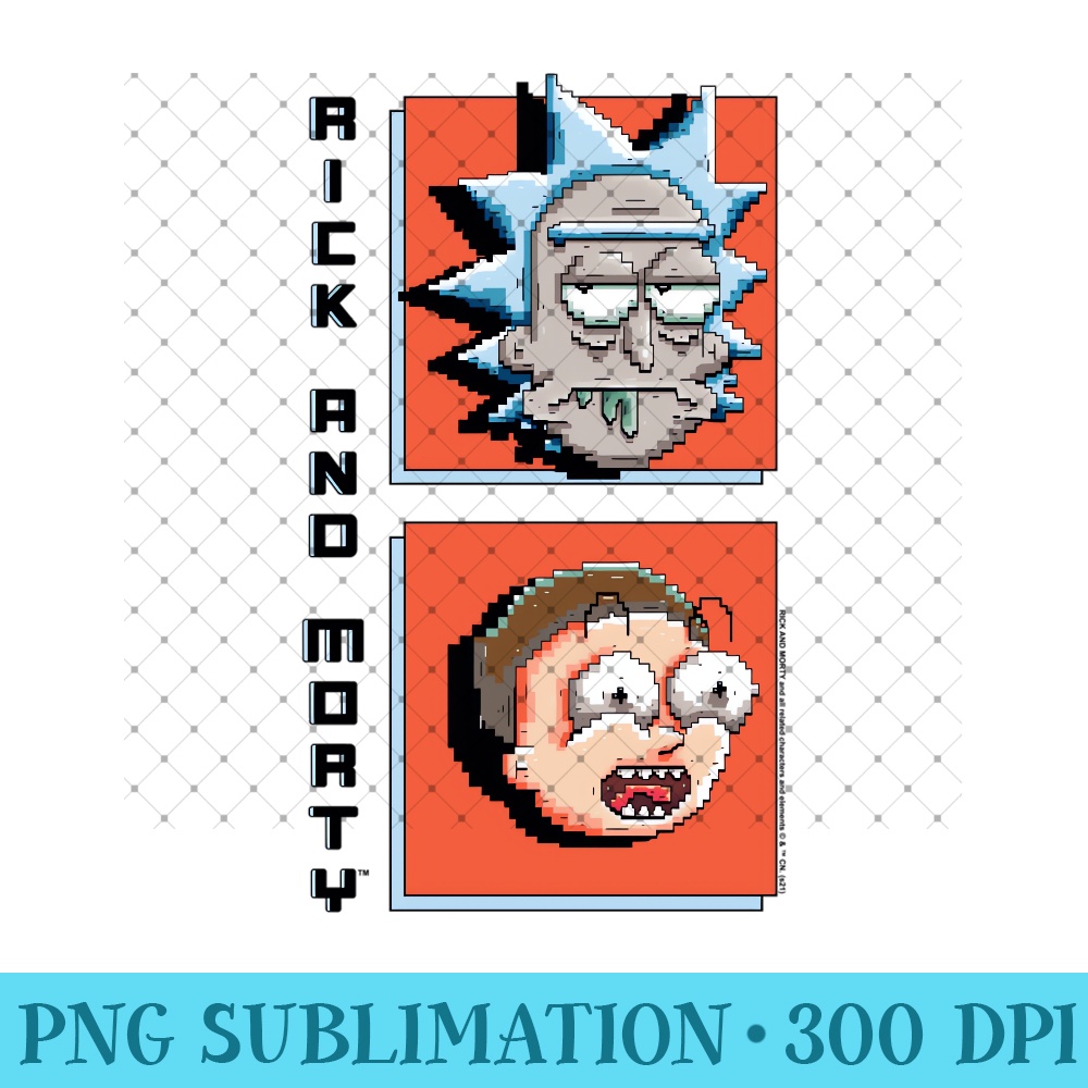 Rick and Morty Pixelated Rick and Morty - Printable PNG Grap | Inspire ...
