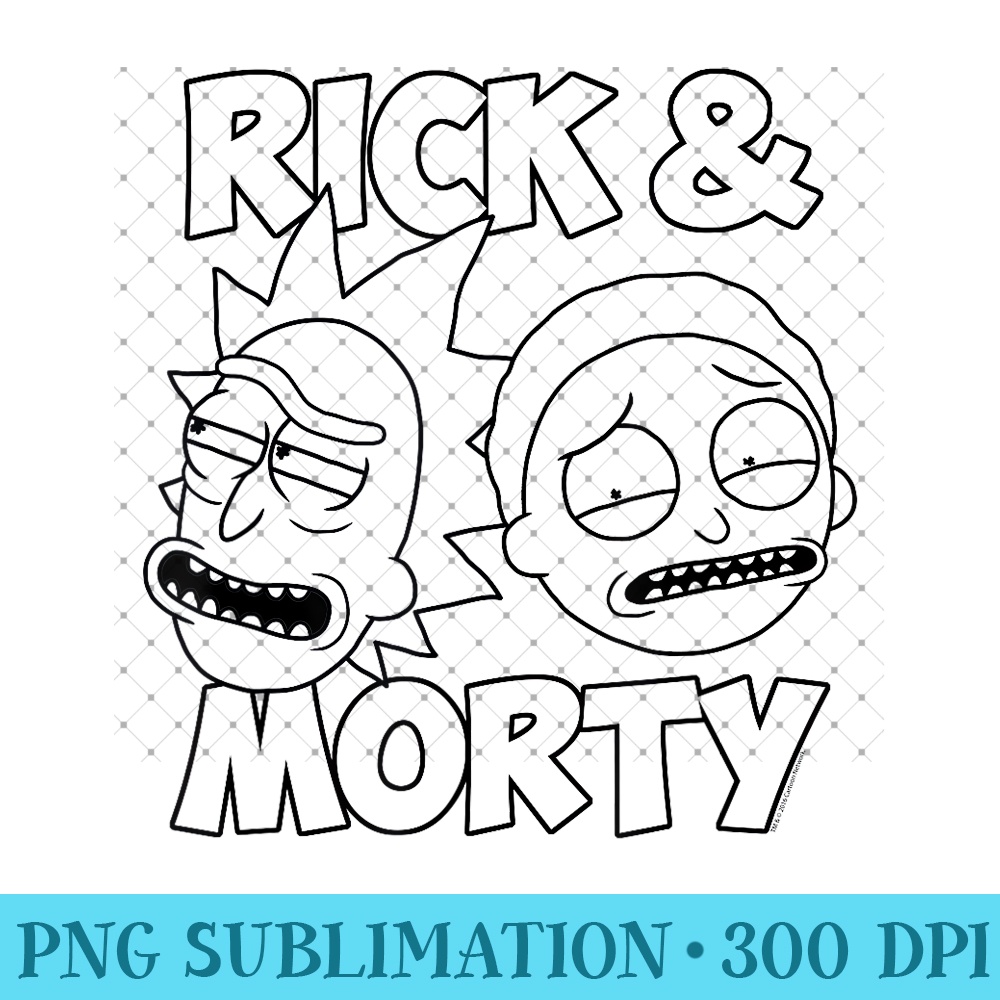 Rick and Morty Heads Type - PNG Prints | Inspire Uplift