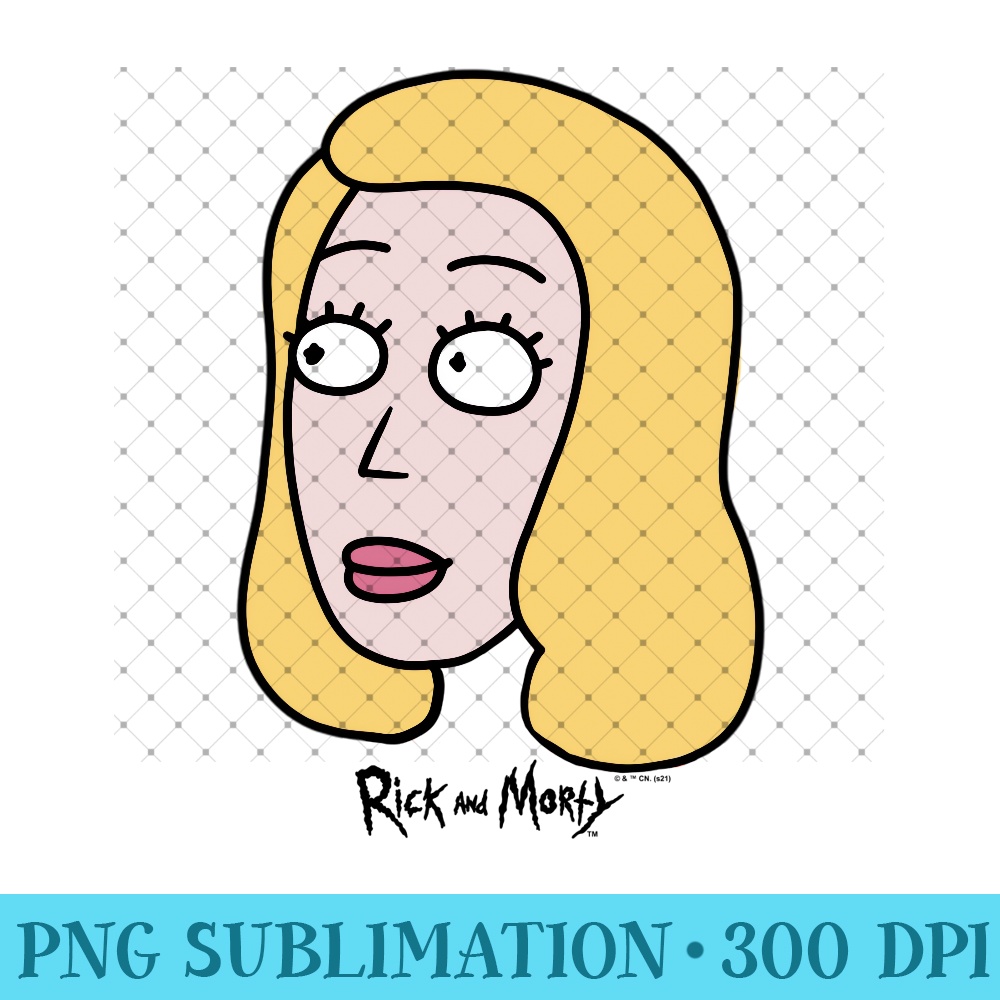 Rick And Morty Beth Big Face - PNG design assets | Inspire Uplift