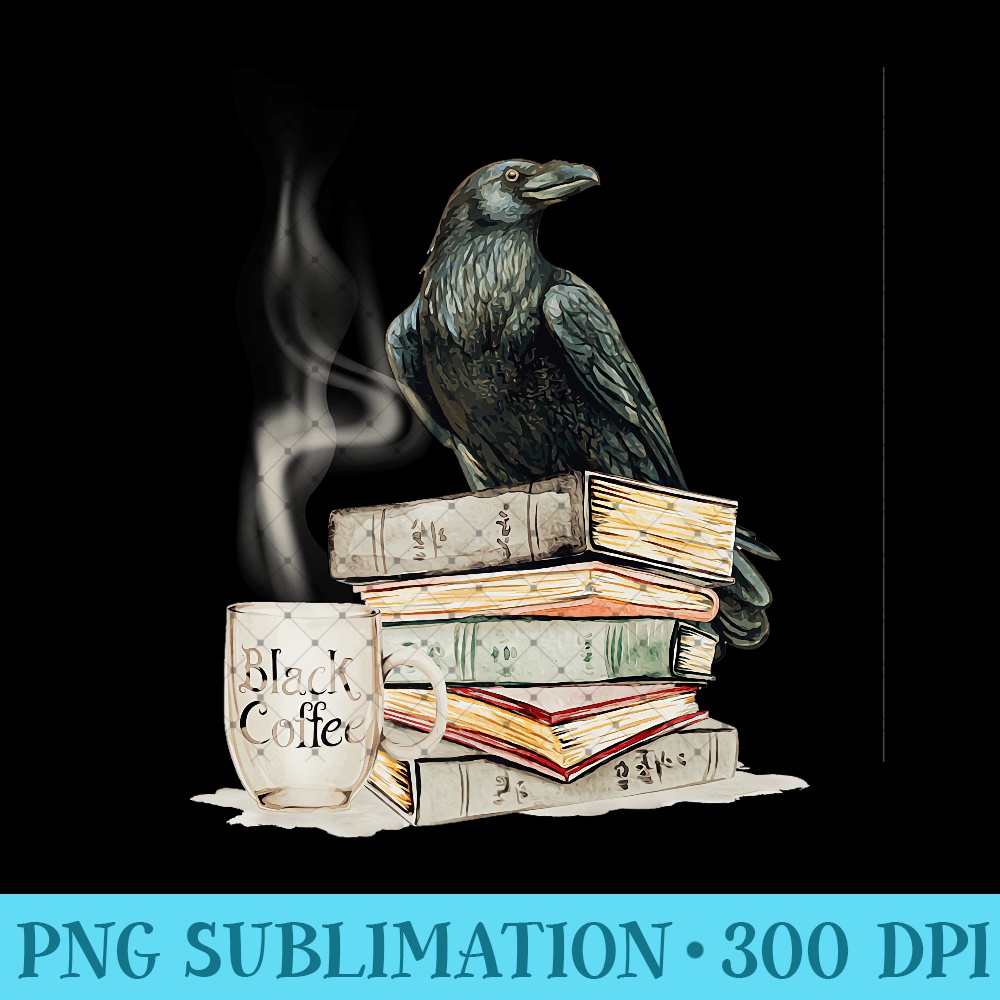 Raven Stack Of Books Book Reading Gothic Reader Premium - Su | Inspire Uplift