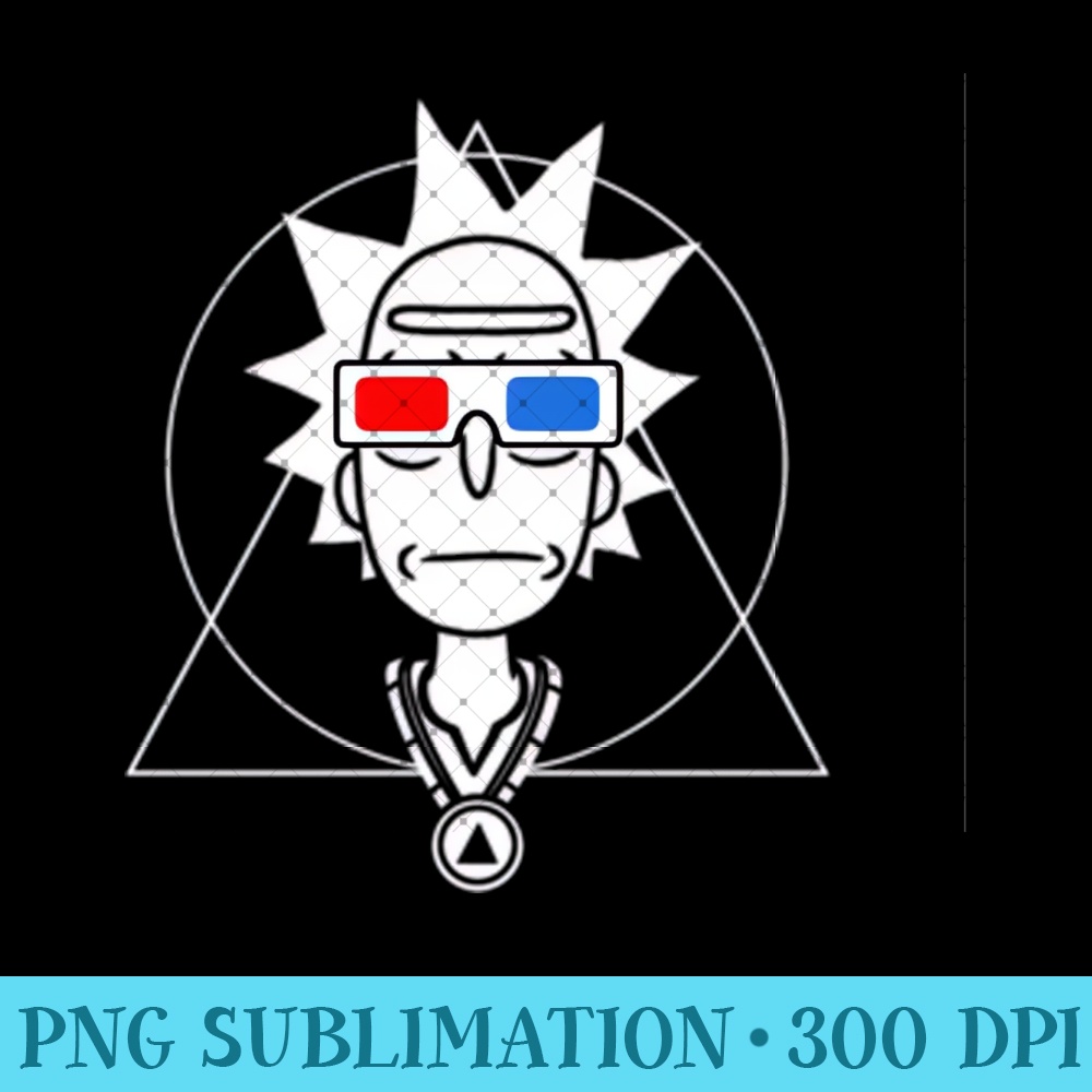 Rick and Morty Spiritual Rick 3D Lines - PNG Templates | Inspire Uplift