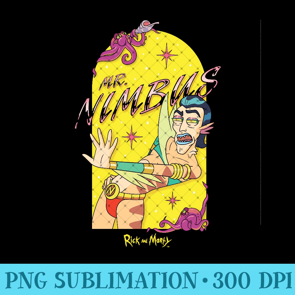 Rick & Morty Mr. Nimbus Arch Portrait - Printable PNG Graphi | Inspire ...
