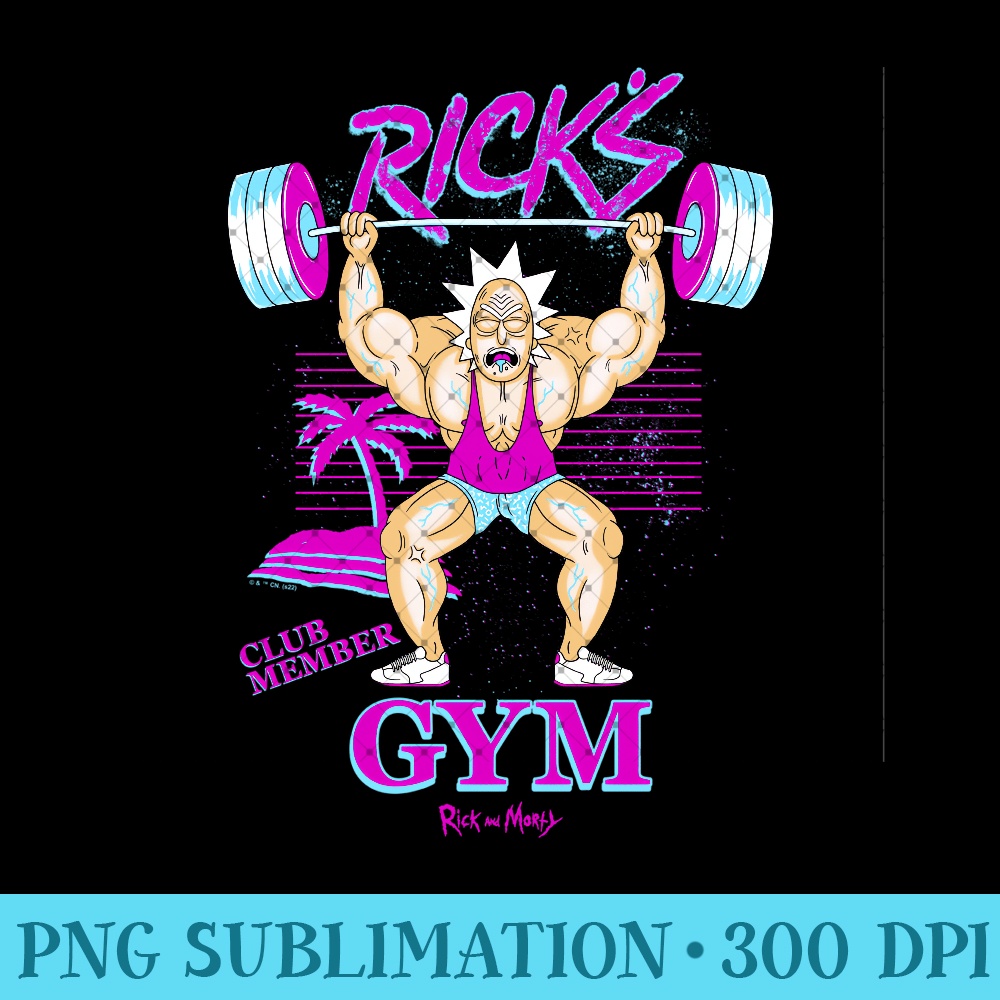 Rick and Morty Rick's Gym Fitness Poster - Digital PNG Artwo | Inspire ...