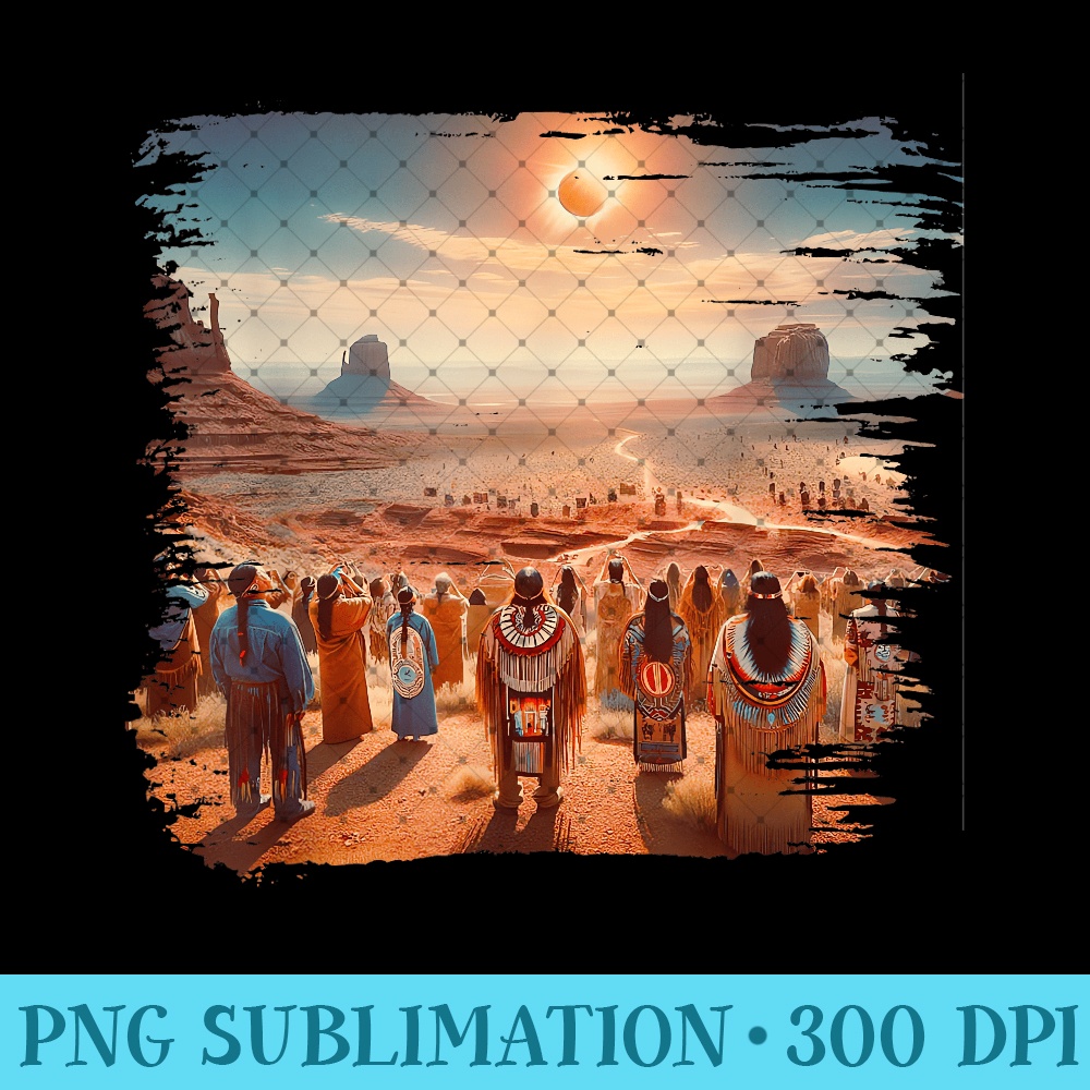 Native American Southwest Solar Eclipse American Retro - PNG | Inspire ...
