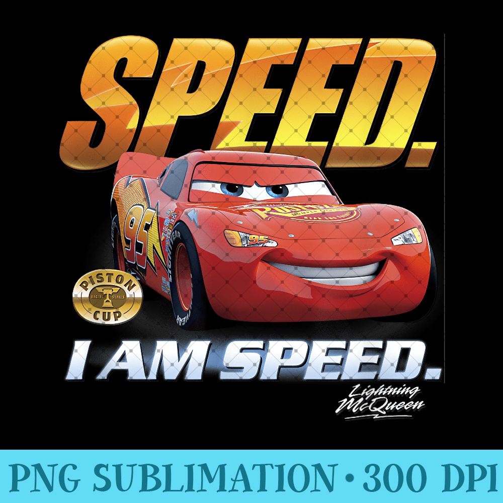 Disney Pixar Cars Lightning McQueen Speed I Am Speed - PNG G | Inspire ...
