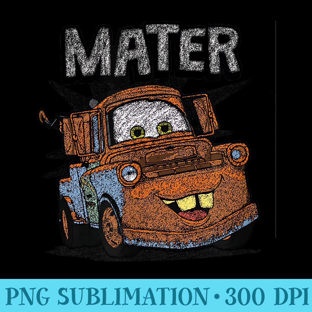 Disney Pixar Cars Vintage Tow Mater Crayon Sketch Portrait - - Inspire ...