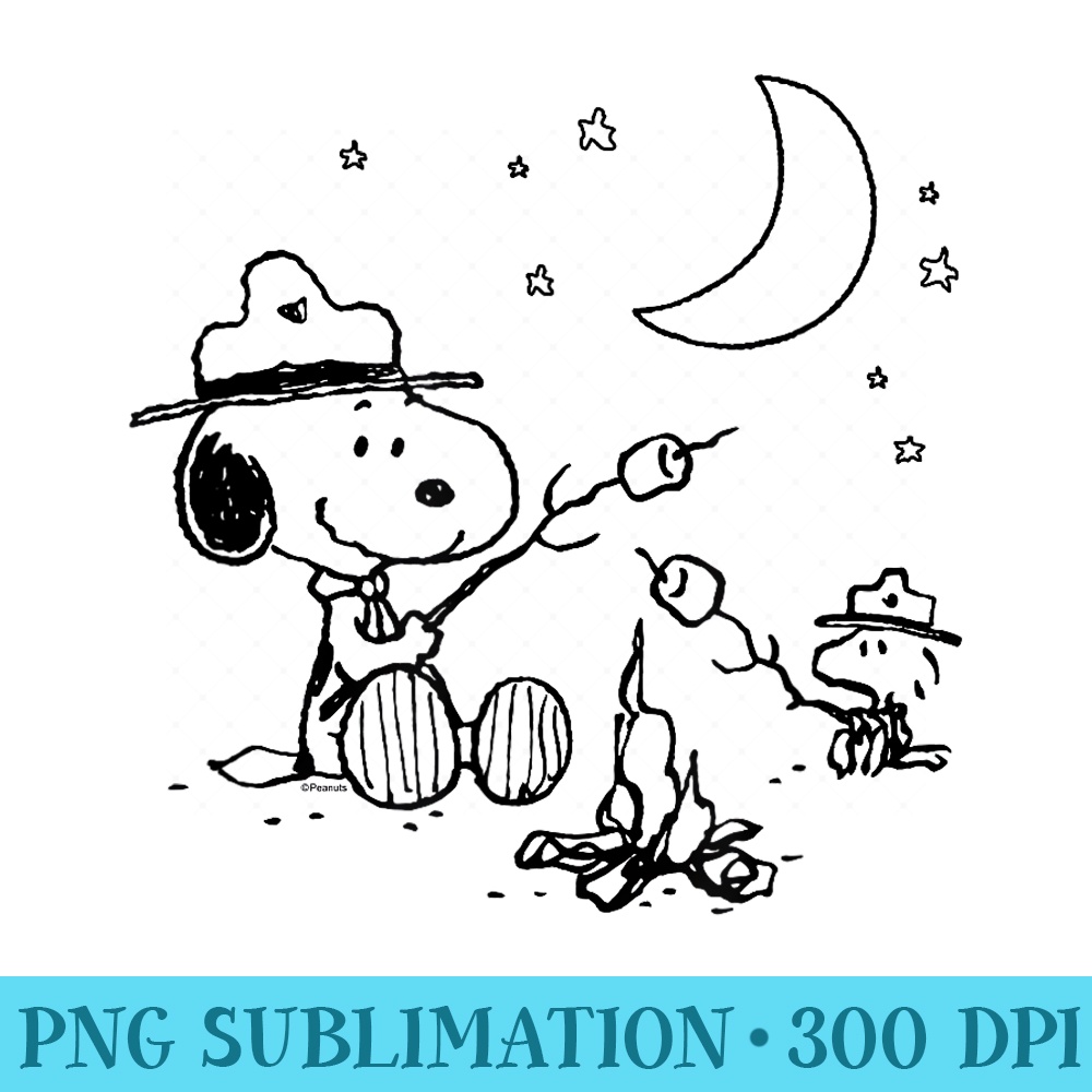 Peanuts Snoopy And Woodstore Camping With Smores - PNG Art F | Inspire ...
