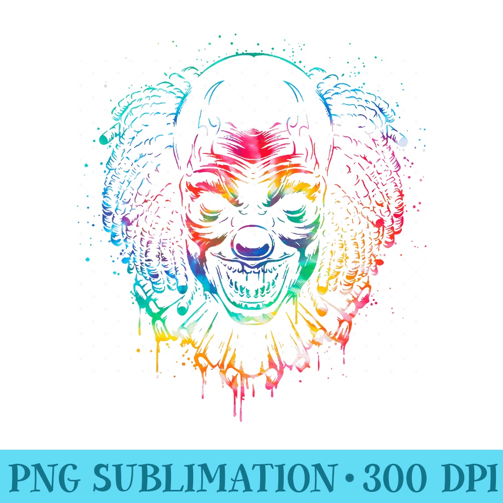 Scary Creepy Clown Laughing Horror Halloween Tie Dye - PNG d | Inspire ...