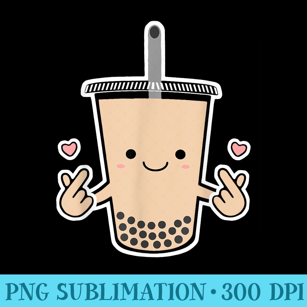 Cute Boba KPop Bubble Milk Tea Korean Finger Heart Kpop - PN | Inspire ...