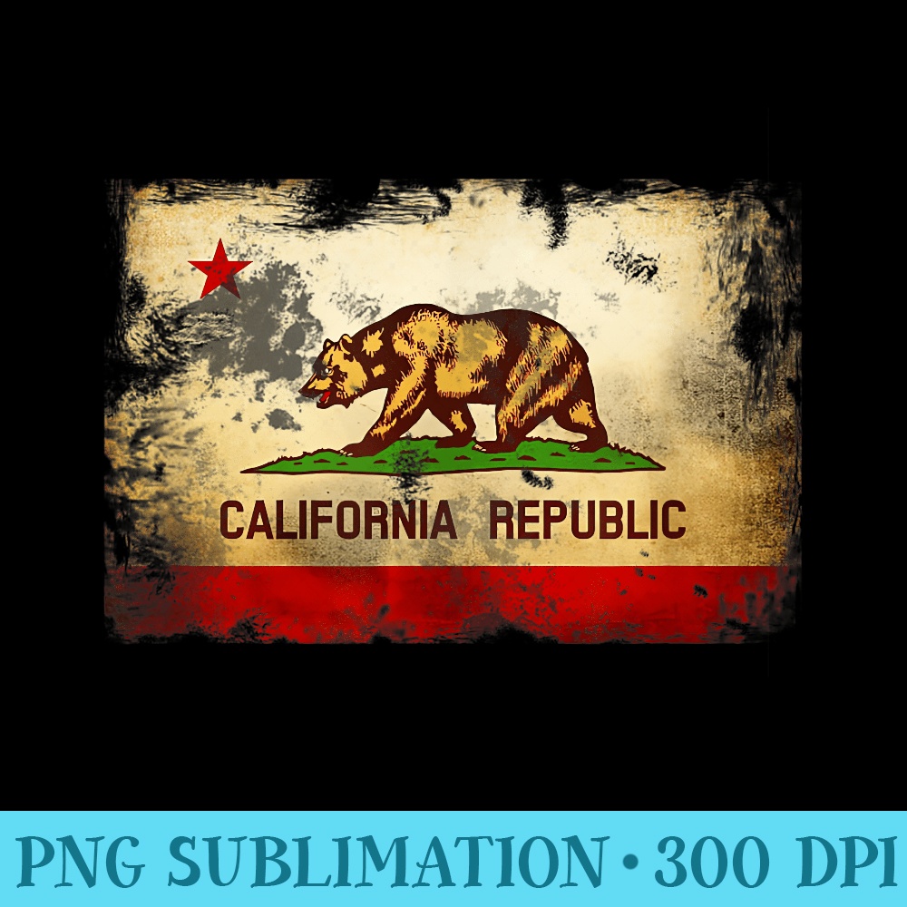 Vintage California State Flag Cool Cali Flags for Men - Shir | Inspire ...