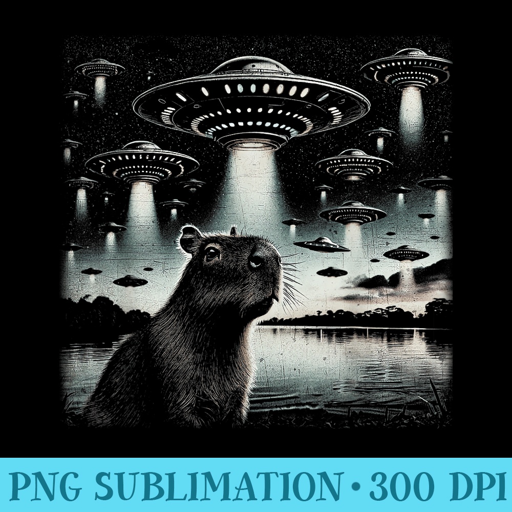 Distressed Selfie UFO Capybara Alien UFOs Weird Spaceship - | Inspire ...