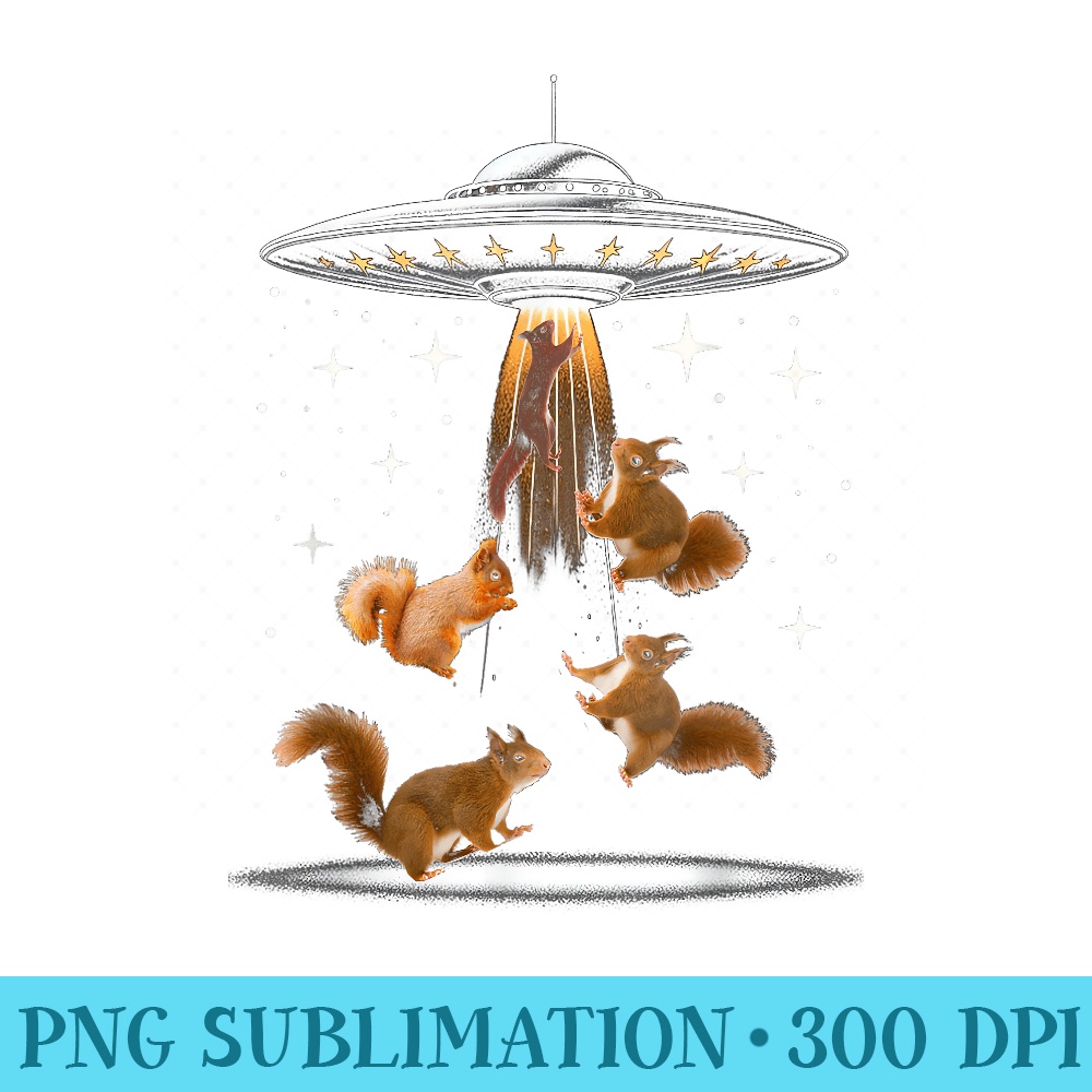 Five Squirrels Aliens UFOs Space Squirrel Funny Long Tail - | Inspire ...