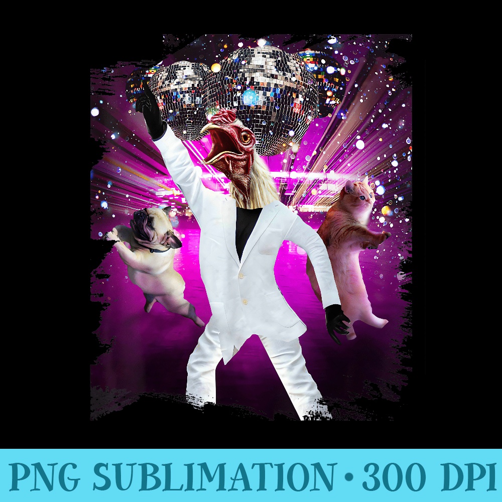 Disco Ball Chicken Dancing Funny - Free Transparent PNG Down | Inspire ...