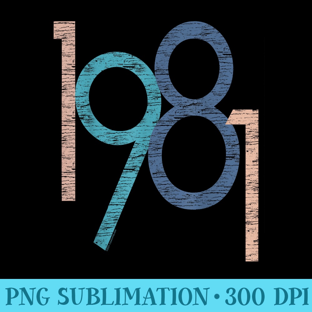 Vintage 1981 Birth Year Birthday Graphic Numbers 80s - PNG D | Inspire ...