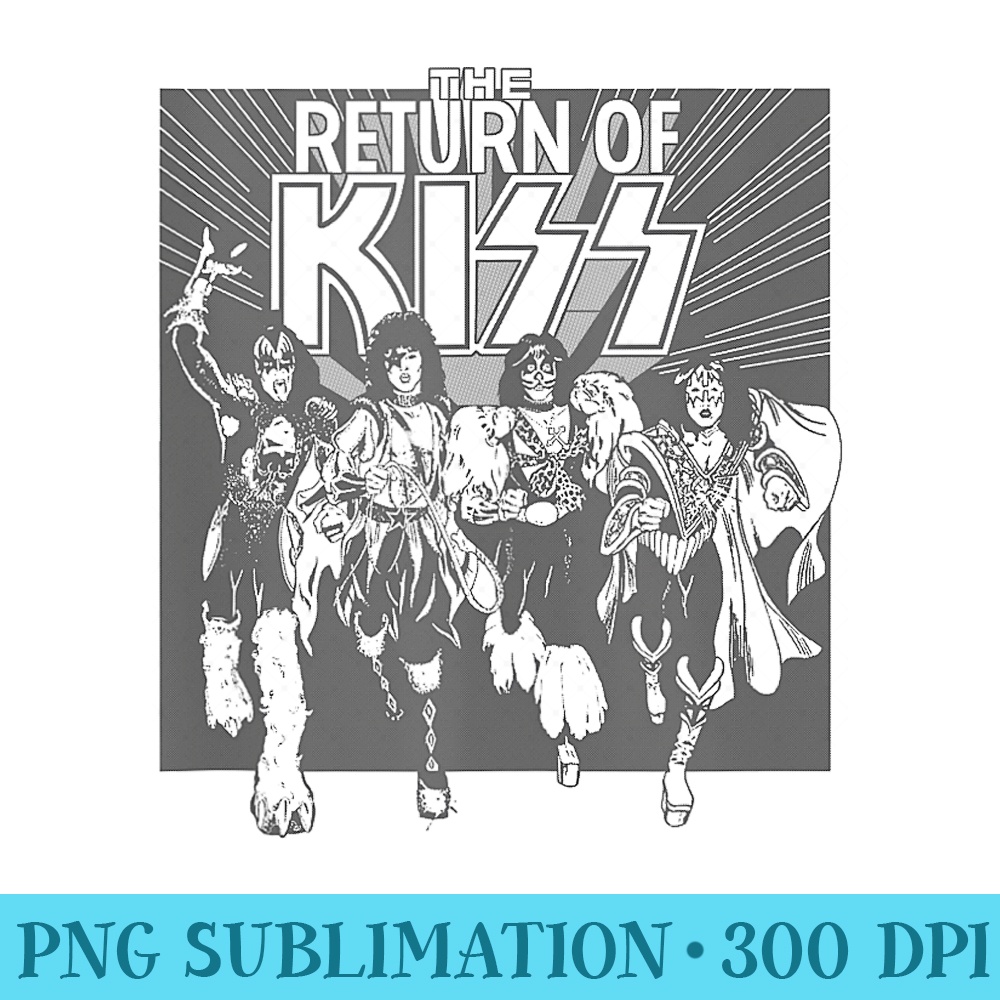KISS Return of KISS Black White - Unique Sublimation PNG Dow | Inspire ...