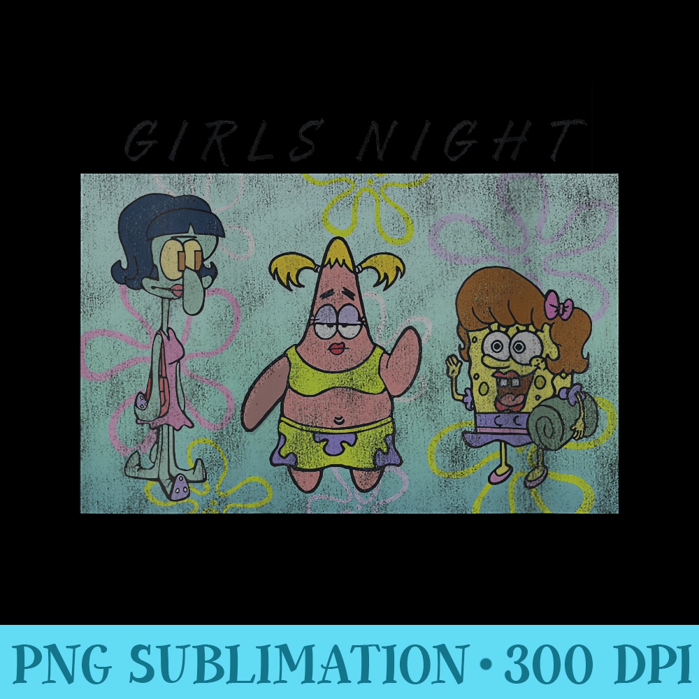 s SpongeBob SquarePants Patrick Squidward Girls Night - Subl | Inspire ...