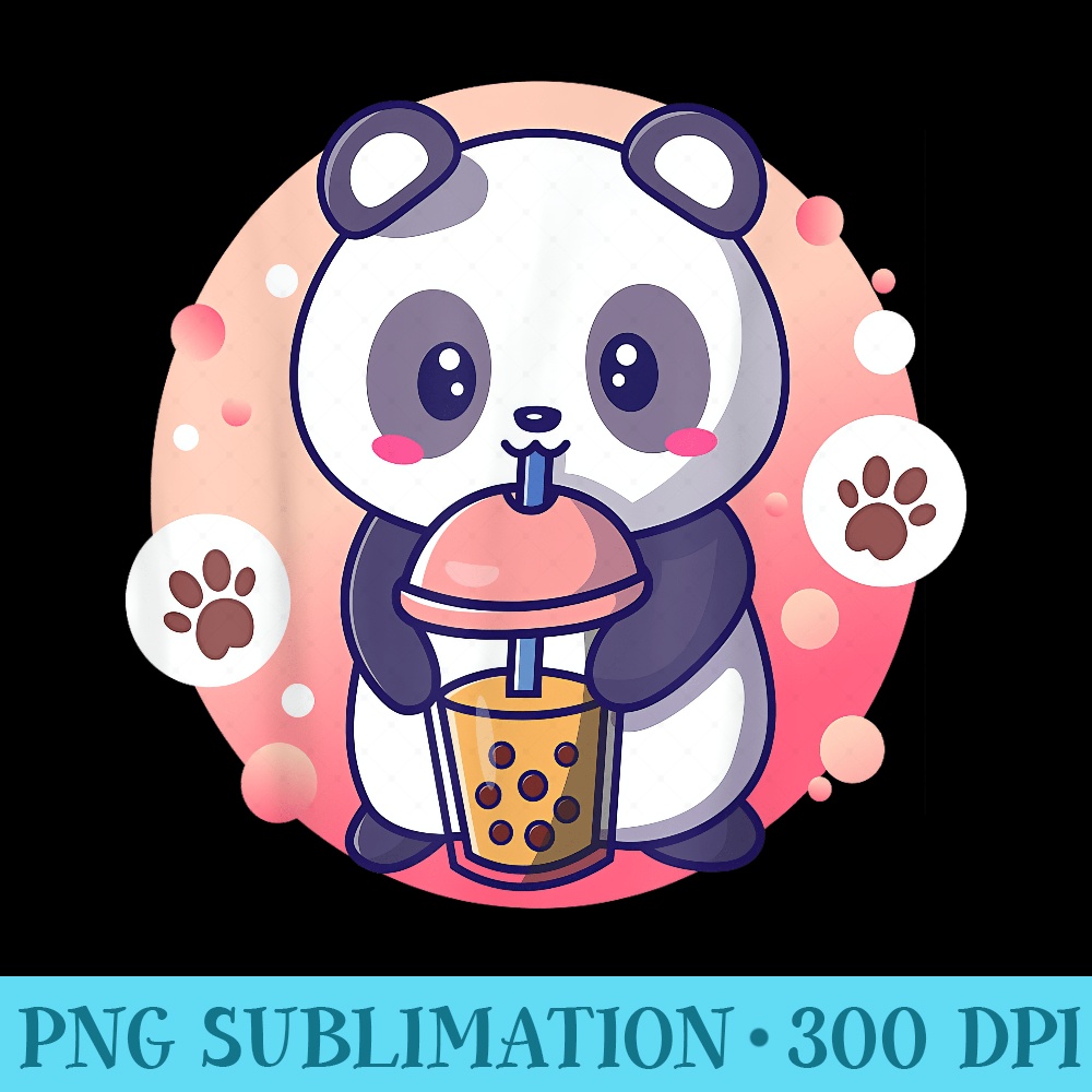 Retro Bubble Tea Kawaii Panda Boba Presents - PNG Graphics D | Inspire ...