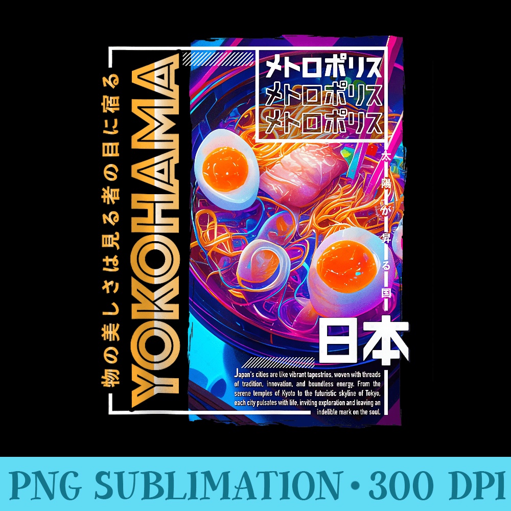 Yokohama City 80s Synthwave Ramen Bowl Japan Yokohama - High | Inspire ...