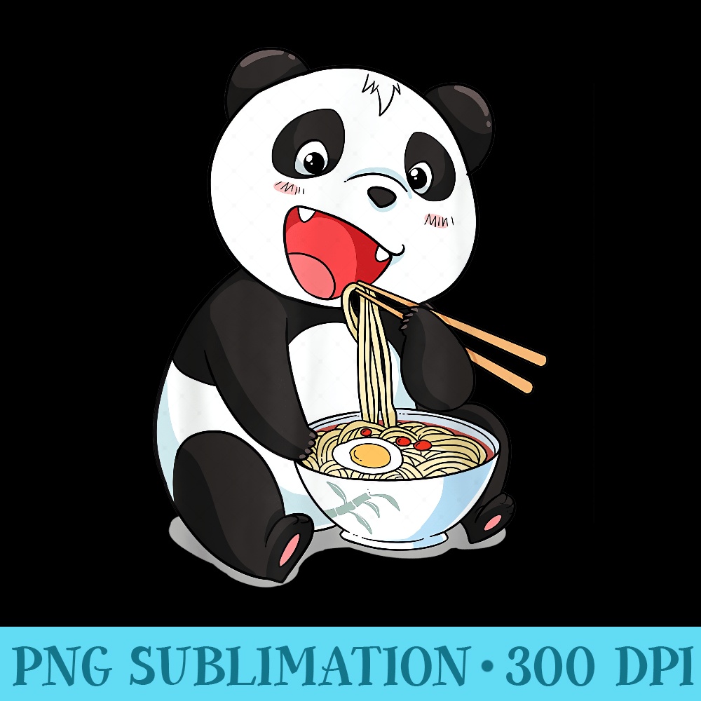Kawaii Japanese Panda Cat Ramen Giant Panda - Printable PNG | Inspire ...