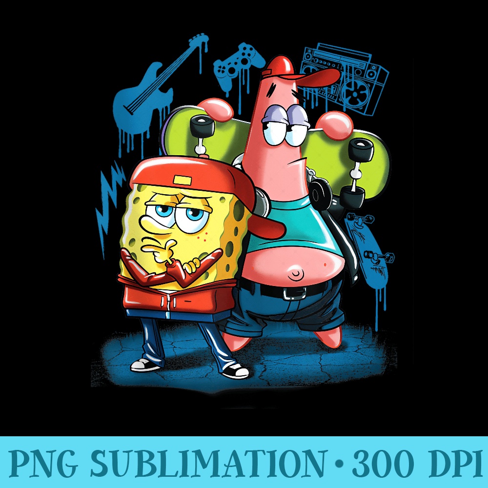 Punk Rock Spongebob With Patrick Star - Blank Shirt Template | Inspire ...