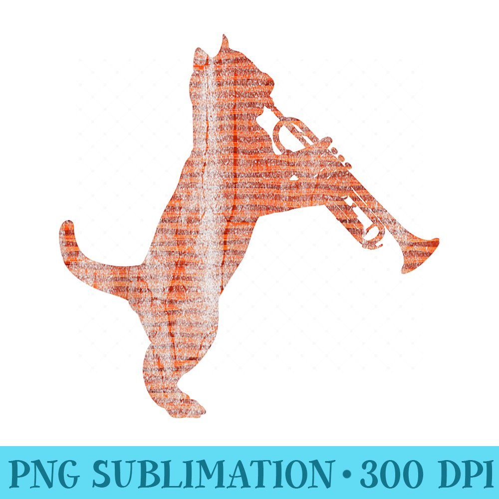 Cat Playing Trumpet - Transparent PNG Artwork | Inspire Uplift