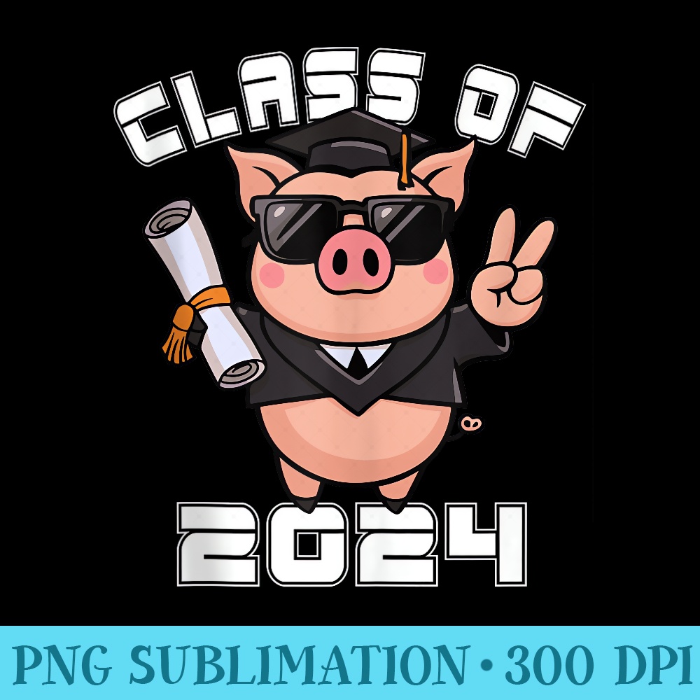Peace Sign Hand Pig Class of 2024 Graduation - Shirt Graphic | Inspire ...