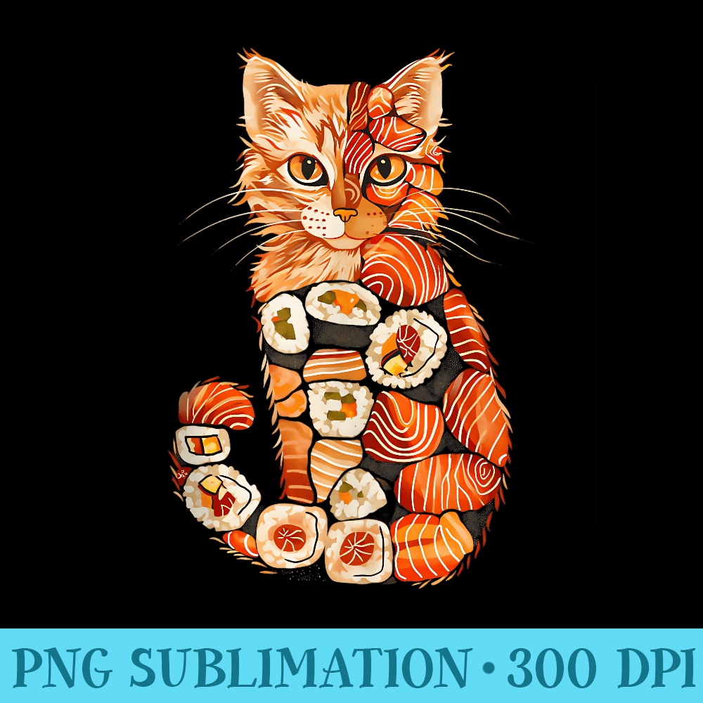 kitten Sushi Cat made out of sushi rolls Japanese Tattoo - P | Inspire ...