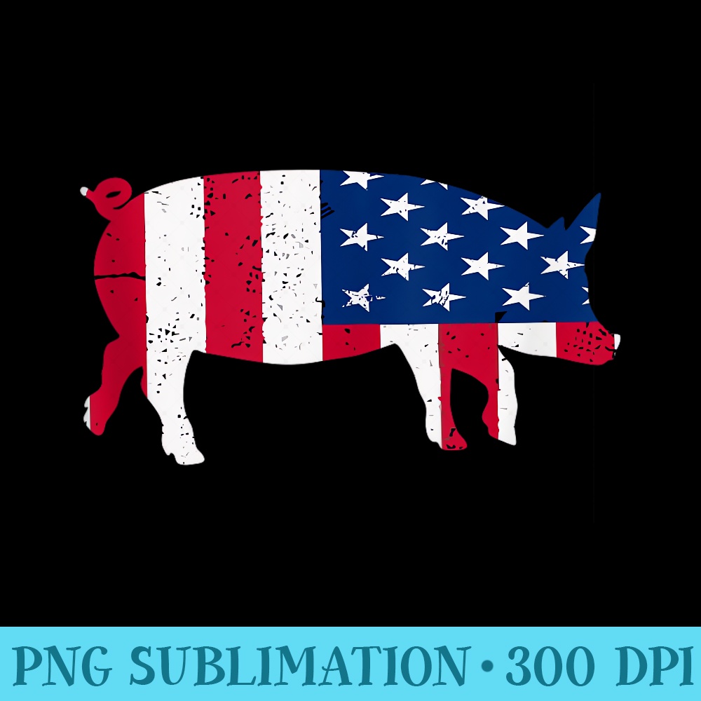 Cool Pig US Flag Vintage Design Farm Animal Pig 4th Of July | Inspire ...