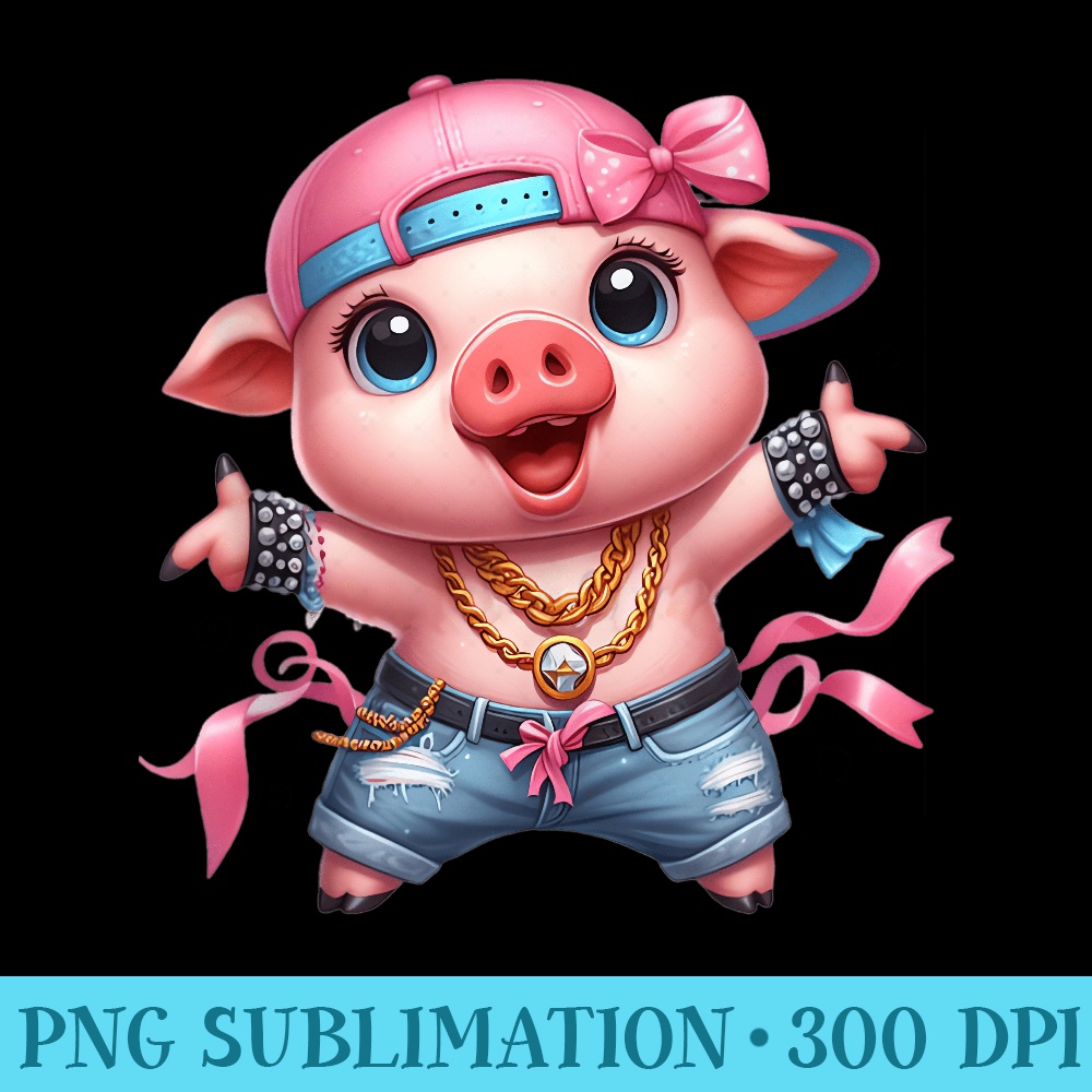 Cute pig hiphop style for and Girls - PNG Graphics Download | Inspire ...