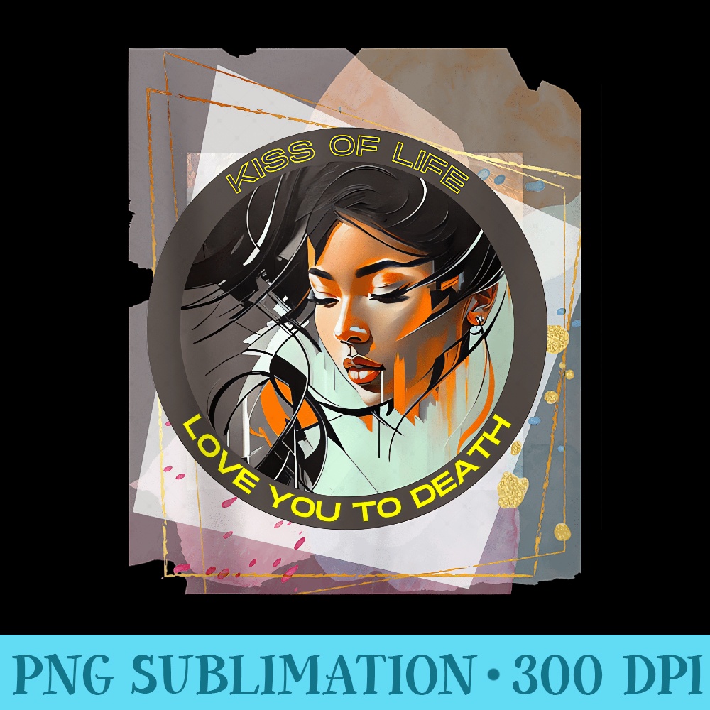 Kiss of Life, Love you to Death abstract lady - Digital PNG | Inspire ...