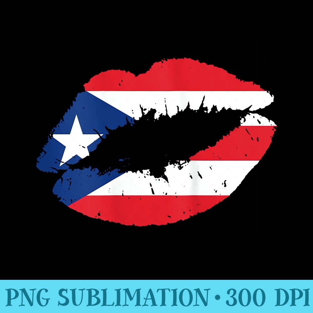 Puerto Rico Lips Kiss Puerto Rican Flag Pride - PNG Design F | Inspire ...