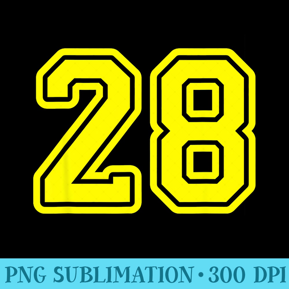 Jersey 28 Yellow Sports Team Jersey Number - Sublimation ima | Inspire ...