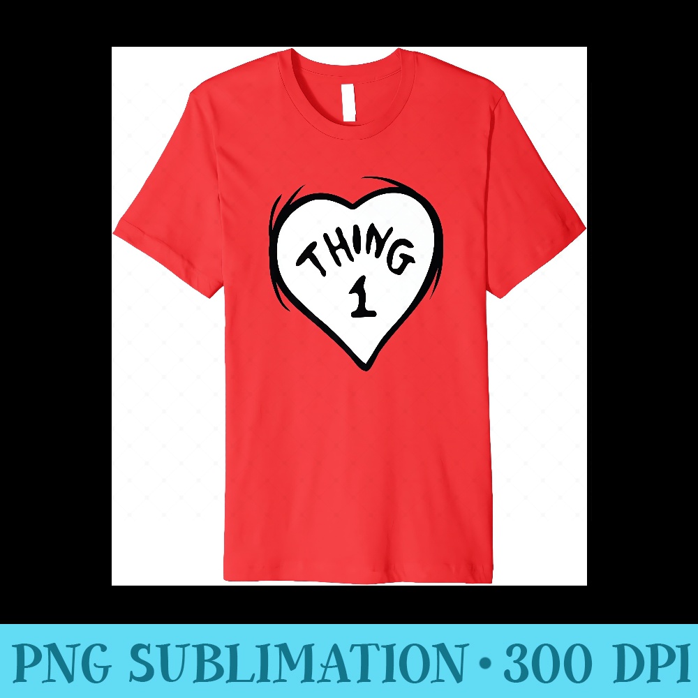 Thing 1 Heart Premium - PNG Download | Inspire Uplift