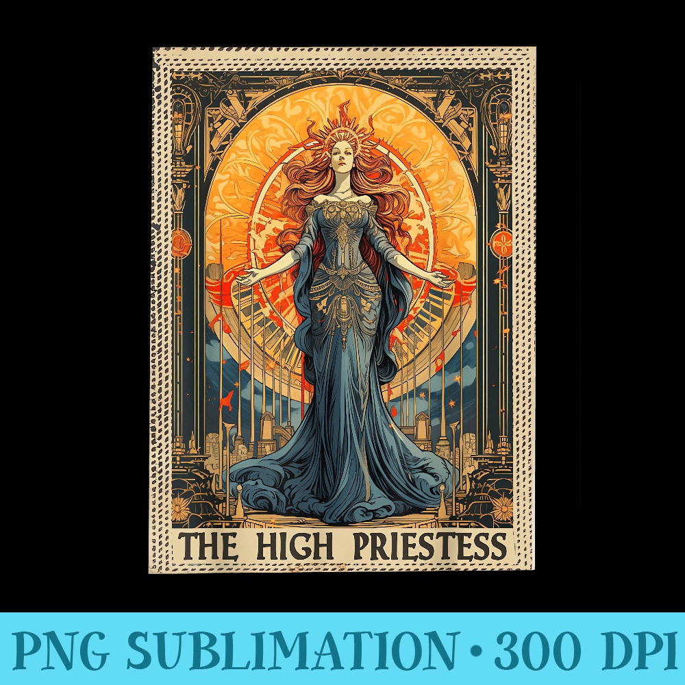 Occult Tarot Card Priestess - PNG Art Files | Inspire Uplift