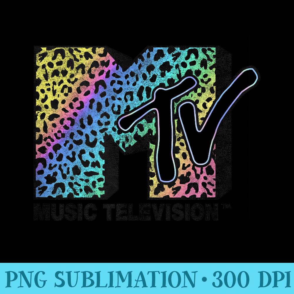 MTV Rainbow Grade Cheetah Print Logo Fill - Blank Shirt Temp | Inspire ...