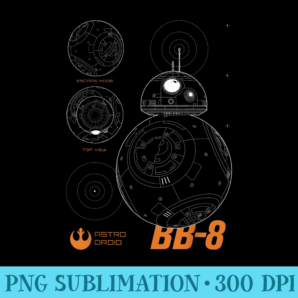 Star Wars BB8 Outlined Schematic - PNG Download Icon | Inspire Uplift