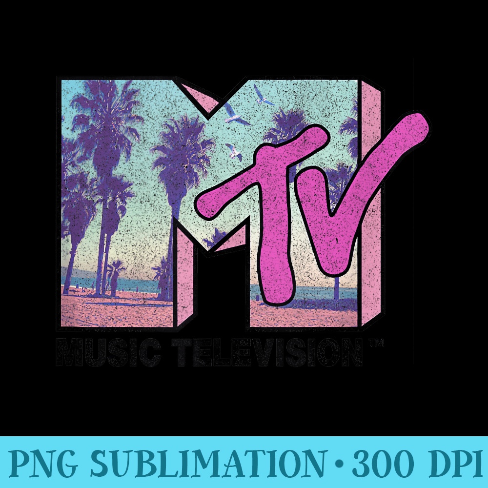 MTV MTV Beach and Palm Tree Logo - Trendy PNG Designs | Inspire Uplift