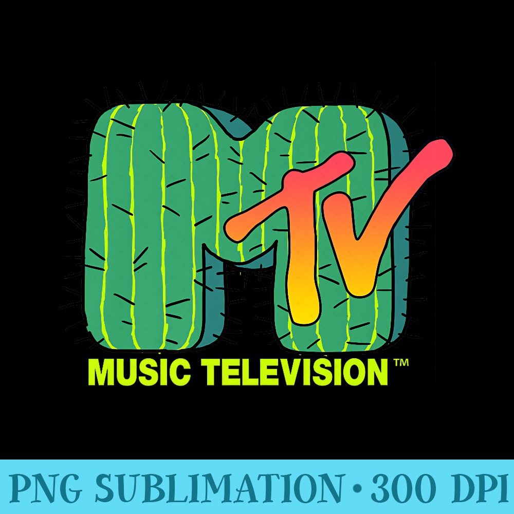 MTV Logo Cactus Style Premium - Sublimation patterns PNG | Inspire Uplift