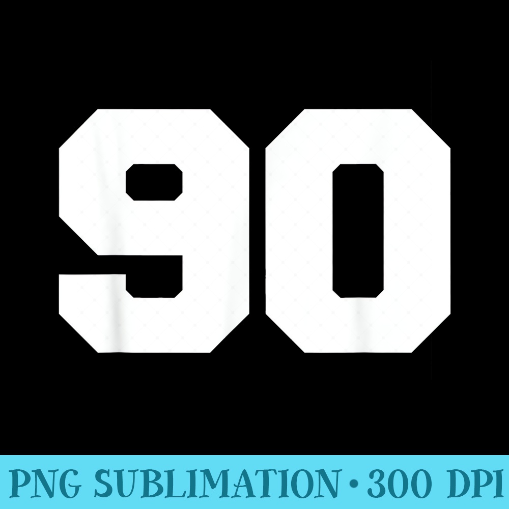 Number 90 Sports Jersey Player 90 Fan FRONT Print Varsity - | Inspire ...