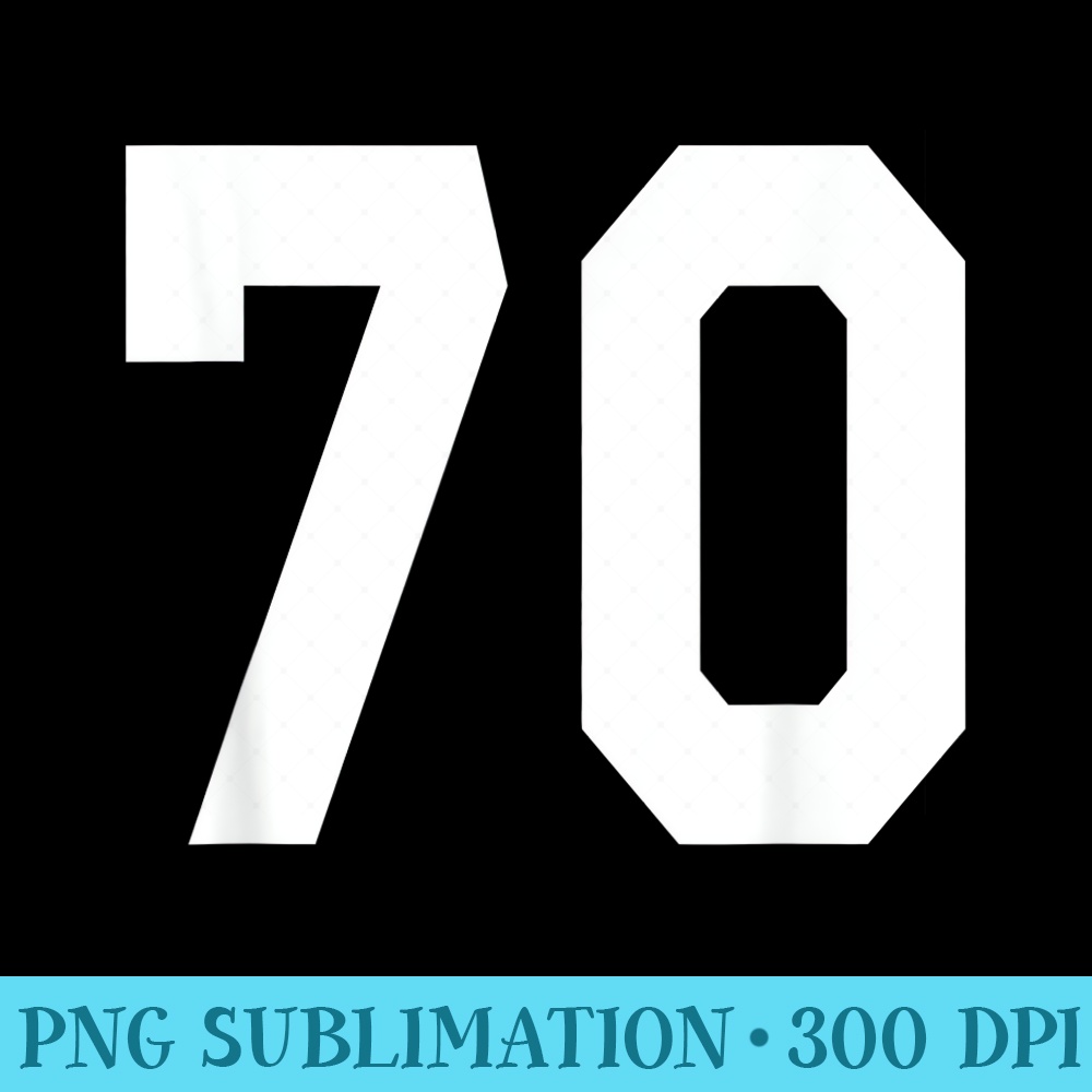 Number 70 Sports Jersey Front and Back Team Player - Shirt V | Inspire ...