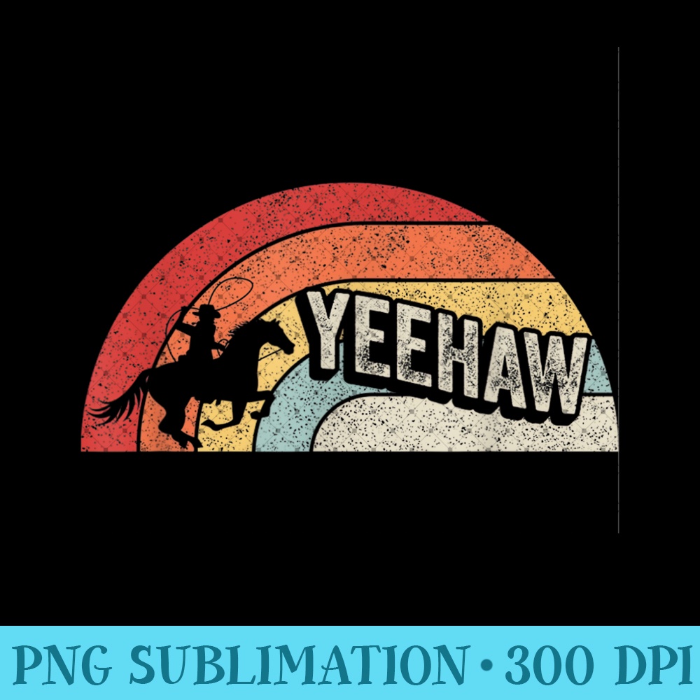 Cowboy Retro Western Horse Bull Riding Rodeo Yeehaw Cowboy - | Inspire ...