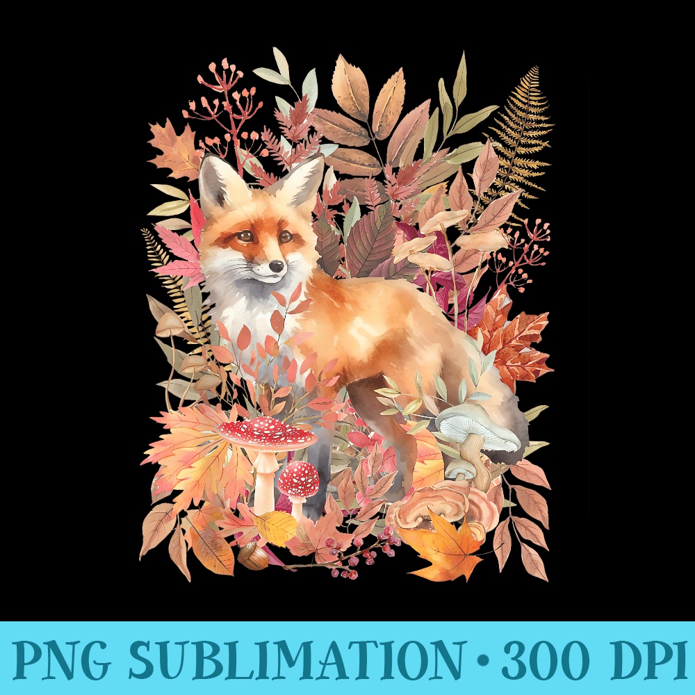 Cottagecore Fall Leaves Fox And Mushrooms Aesthetic Autumn - | Inspire ...