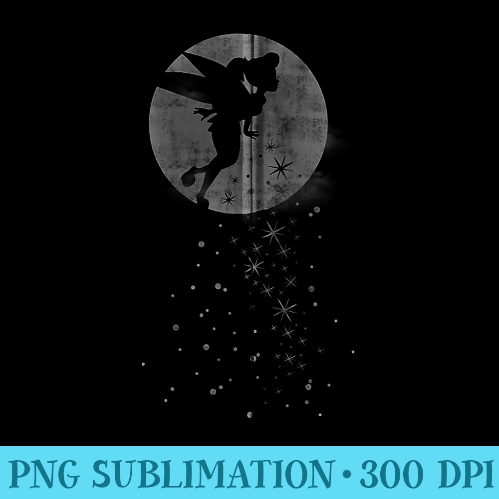 Disney Peter Pan Tinker Bell Moon Silhouette Sparkle Shower | Inspire ...