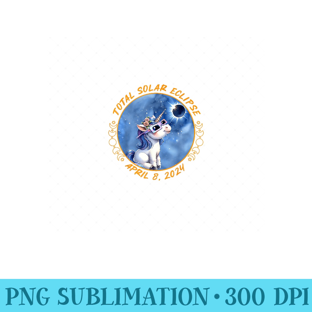 Solar Eclipse Girls Unicorn Solar Eclipse - PNG Design Files | Inspire ...