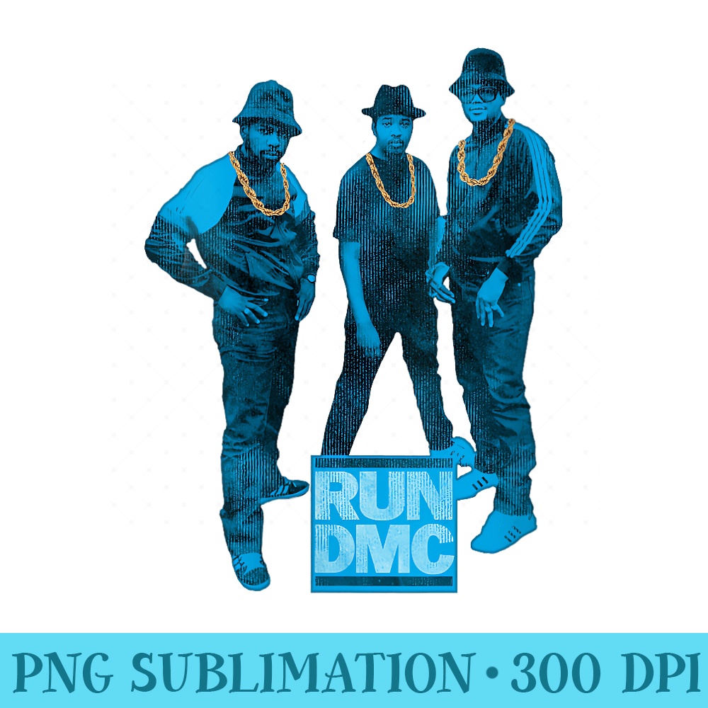RUN DMC Blue Distressed - PNG Prints | Inspire Uplift