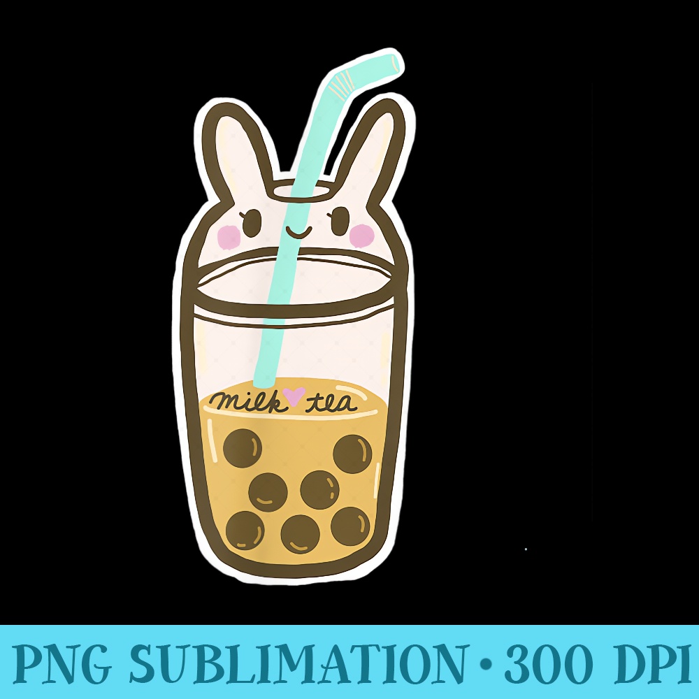 Cute Kawaii Yummy Boba Milk Tea Bubble Tea Bunny Graphic - P | Inspire ...