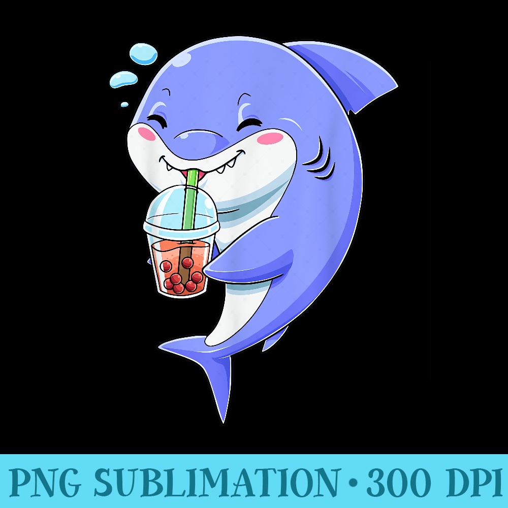 Shark Bubble Tea Sea Boba Milk Tea Chinese Anime Shark Drink | Inspire ...